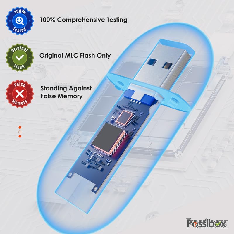 Possibox Custom Wood USB Flash Drive 1GB Printed or Engraved with Your Logo - as Promotional Gift Bulk USB 2.0-50 Pack