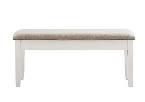 Powell Company Jane White and Beige Dining Storage Compartment by Powell Bench