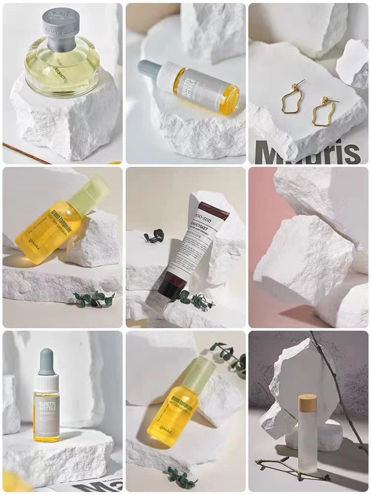 3PCS Original Design Product Photography Background Props Waterproof Hard Aromatherapy Gypsum Cube Props for Photoshoot (White)