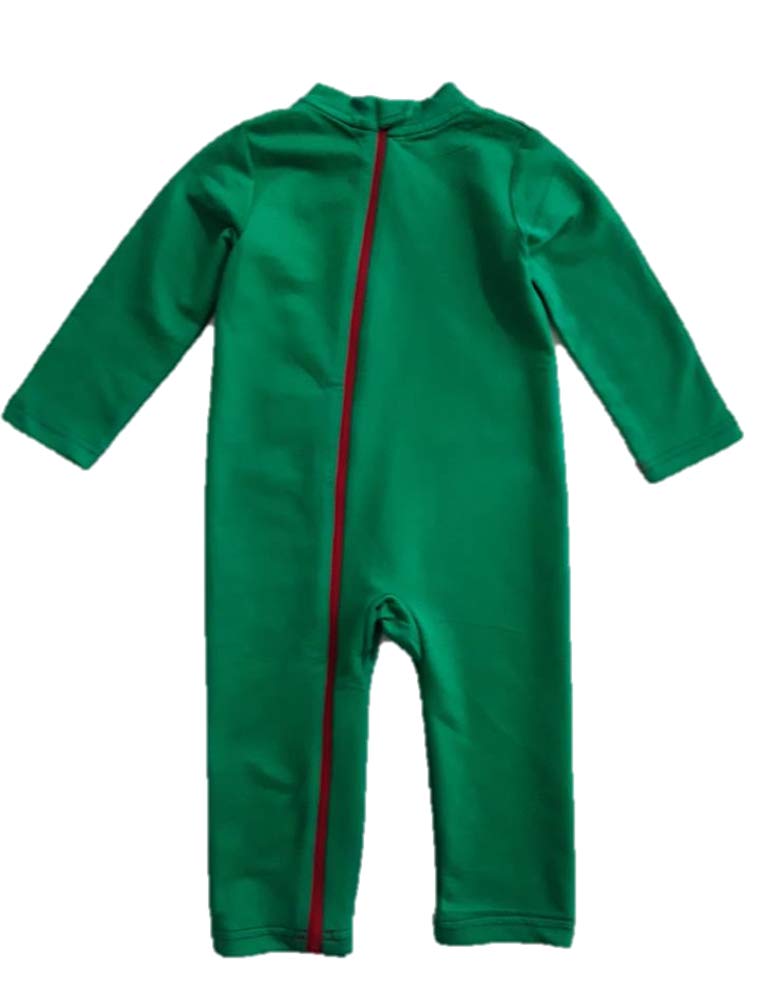 Terrible 2's Strip-Proof Toddler Romper with a Back Zipper in Green/Red (5T)