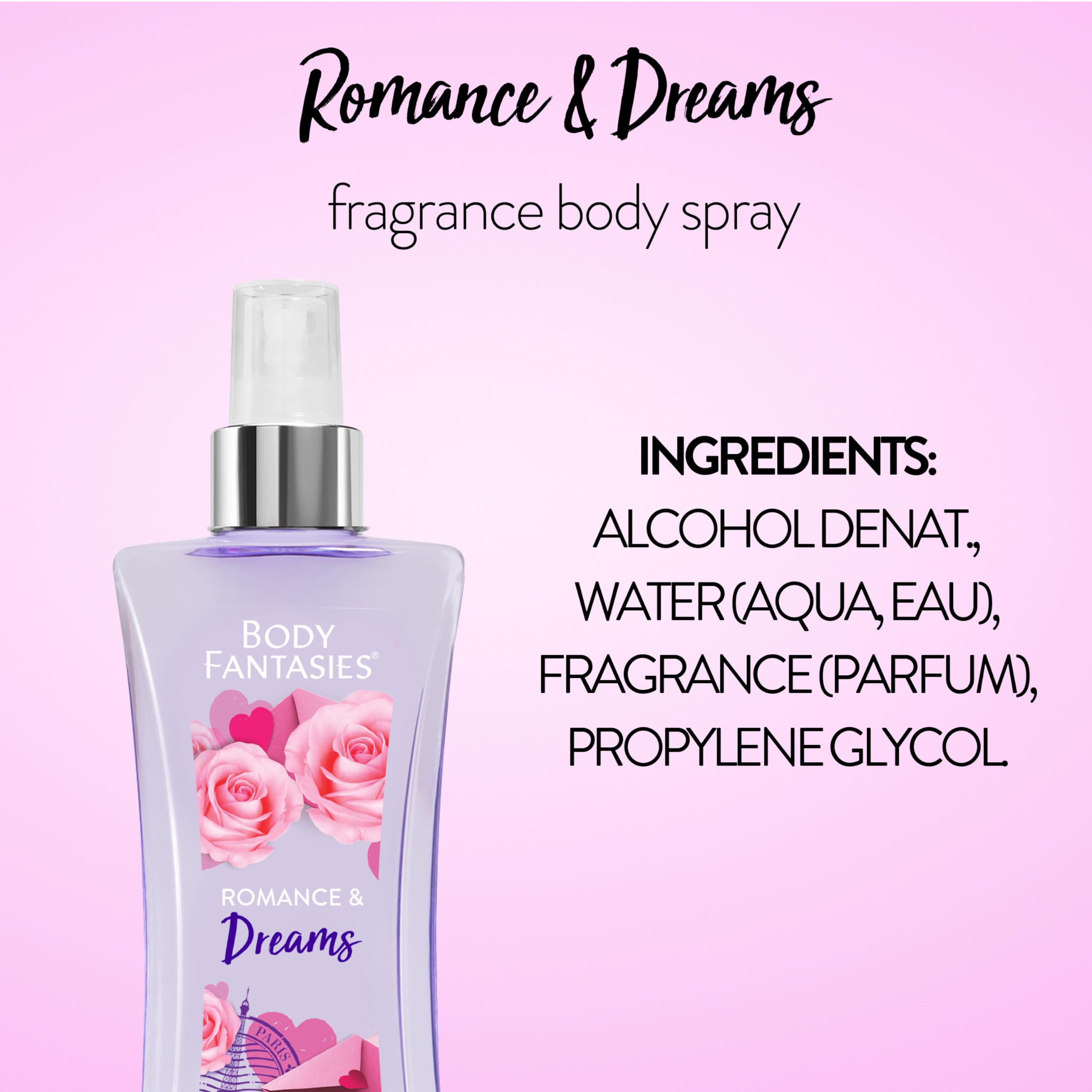 Body Fantasies Signature Fragrance Body Spray, Romance and Dreams, 8 Fluid Ounce