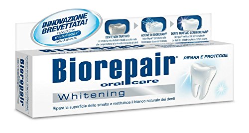 Biorepair: "Whitening" Toothpaste with microRepair * 2.5 Fluid Ounce (75ml) Tubes (Pack of 2) * [ Italian Import ]
