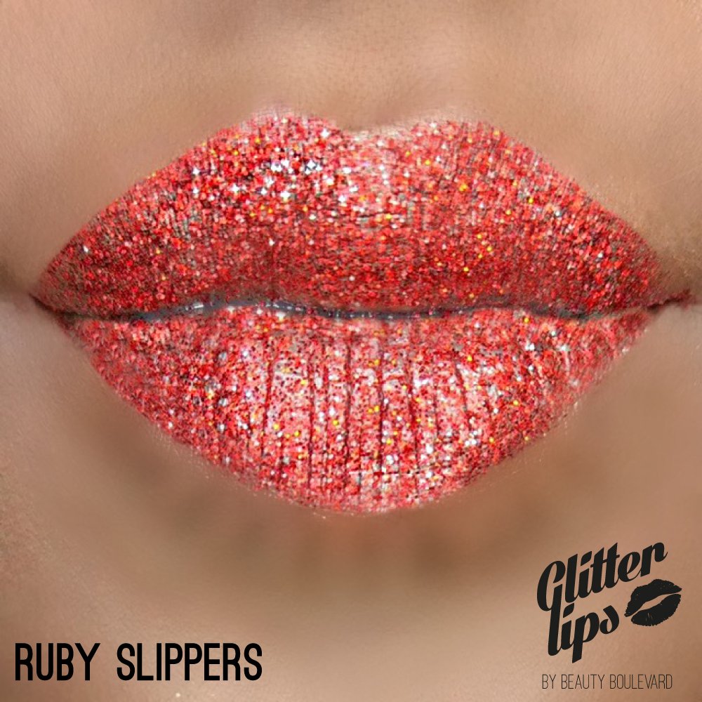 BEAUTYBLVD Glitter Lips | Glitter Lip Kit | Waterproof & Smudge Proof | Long Lasting | Cruelty Free (Ruby Slippers)