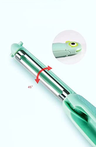 VSL VANSLENSON 2 in 1 Small Folding Knife Super Cute Bird Knife with Peeler 2.5” Blade Mini Pocket Size EDC Knife Green Pink (One Set)