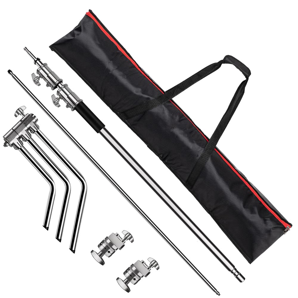 Kshioe Pro C Stand with Boom Arm, Heavy Duty Light Stand for Photography Studio Video Reflector, Monolight, Softbox and Other Equipment