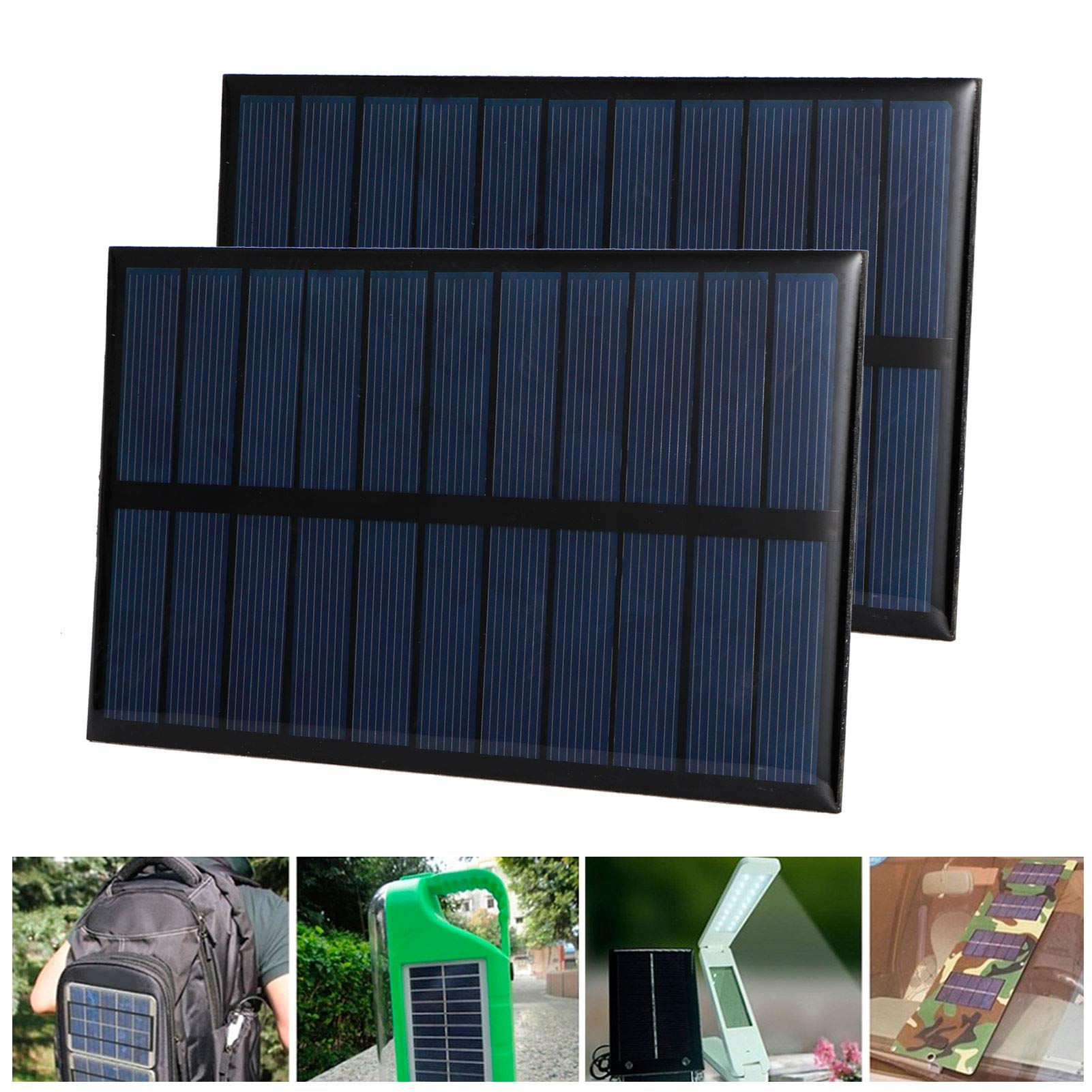 2Pcs Mini Polysilicon Solar Panel DIY Battery Charger - Portable Solar Panel Module for Solar Power Charging, 1.6W 5.5V - Efficient Solar Panel for DIY Solar Projects