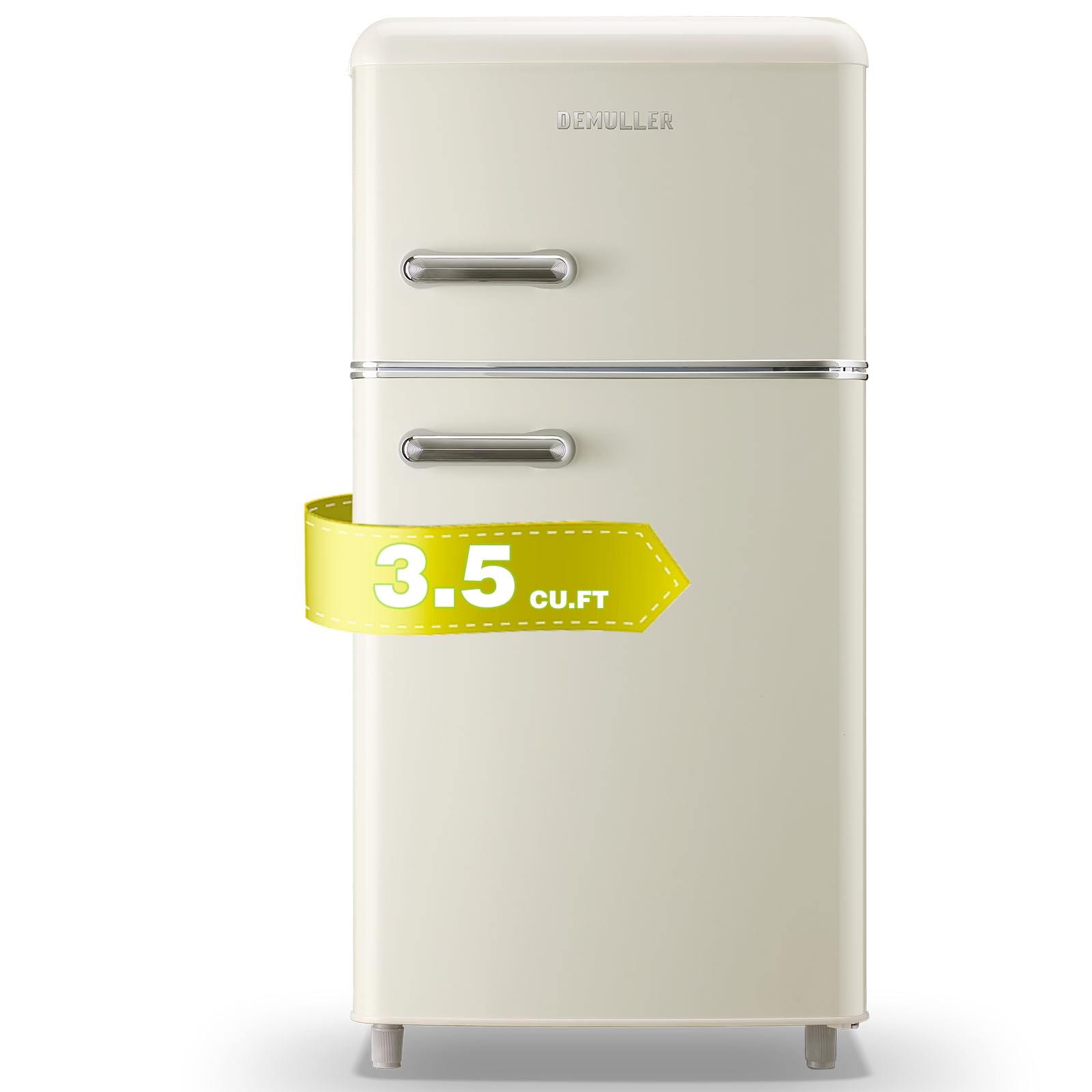DEMULLER Small Refrigerator with Freezer, 3.5 CU.FT, Cream