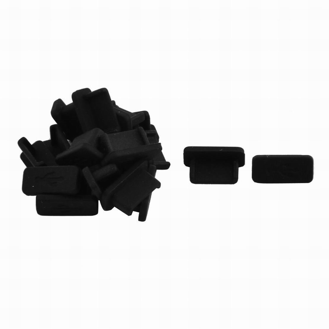 Uptell Phone Rubber Female Port Anti Dust Cover Cap Protector Black 11mm Long 20pcs for USB Type C