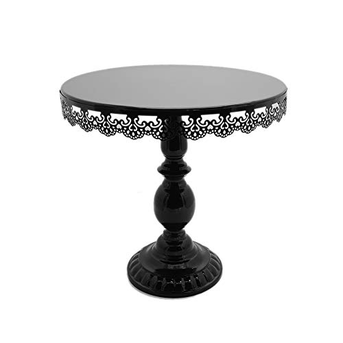 3PCS/Set Baking Paint Cake Stand Round Pedestal Dessert Holder Cupcake Display Rack Birthday Wedding Party Decoration 8 Inch +10 Inch + 12 Inch (Black)
