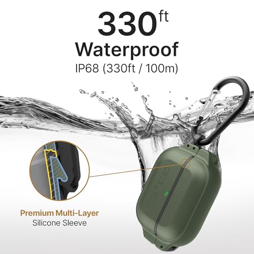 Catalyst Total Protection Case for AirPods Pro 2nd Generation Case - Waterproof, and Shockproof Rugged Full Body Case for AirPods Pro 1 and AirPods Pro 2, Secure Locking System Case with Carabiner