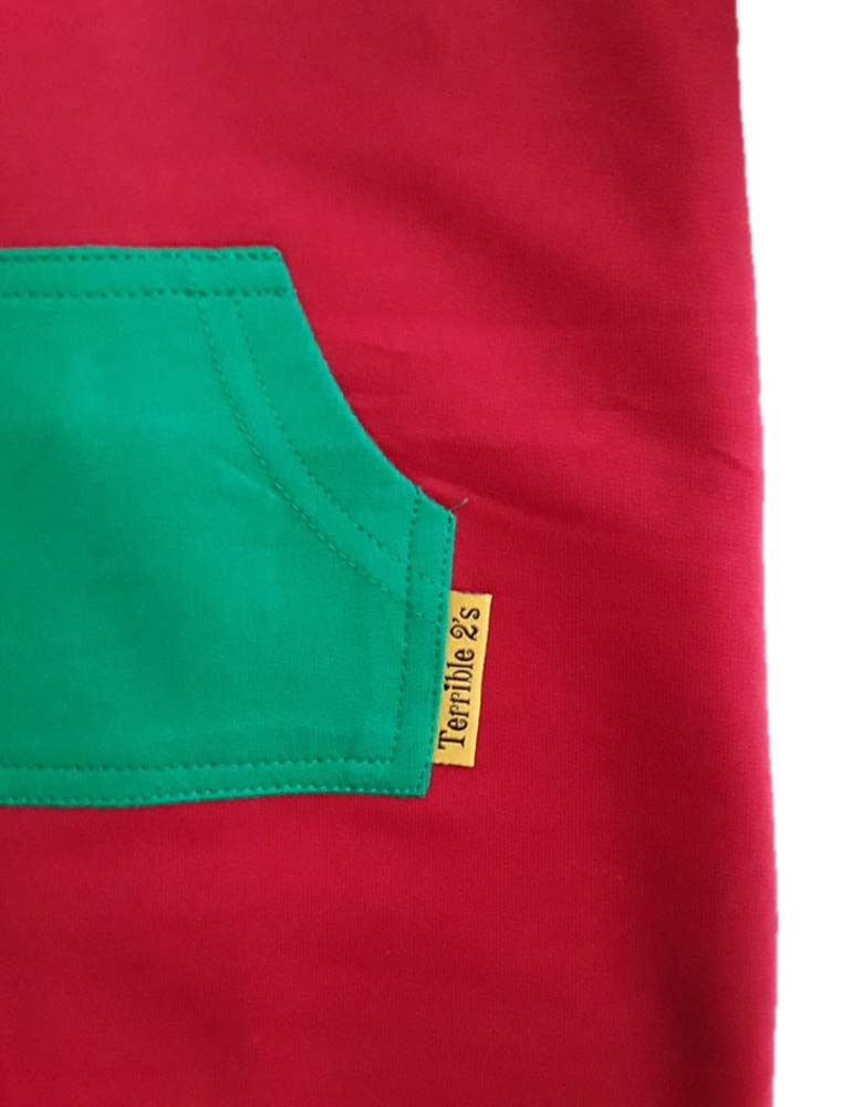 Terrible 2's Strip-Proof Toddler Romper in Red/Green (5T)