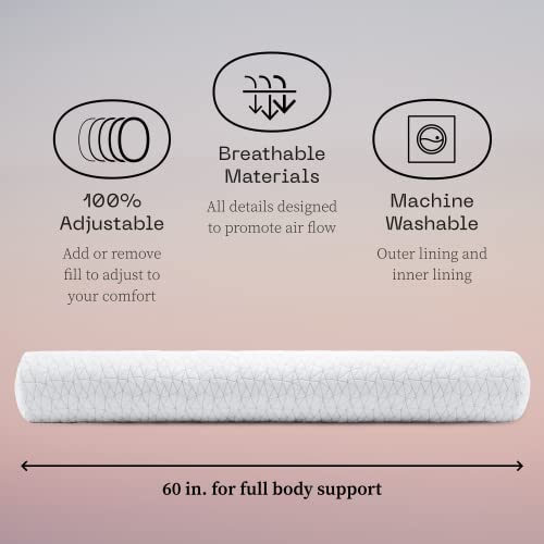 Coop Home Goods Maternity Pillow - Memory Foam Body Pillow for Pregnancy, Original Pregnancy Pillow, Side Sleeper Body Pillow, Full Body Pillow for Sleeping, Pregnancy Pillows for Sleeping (White)