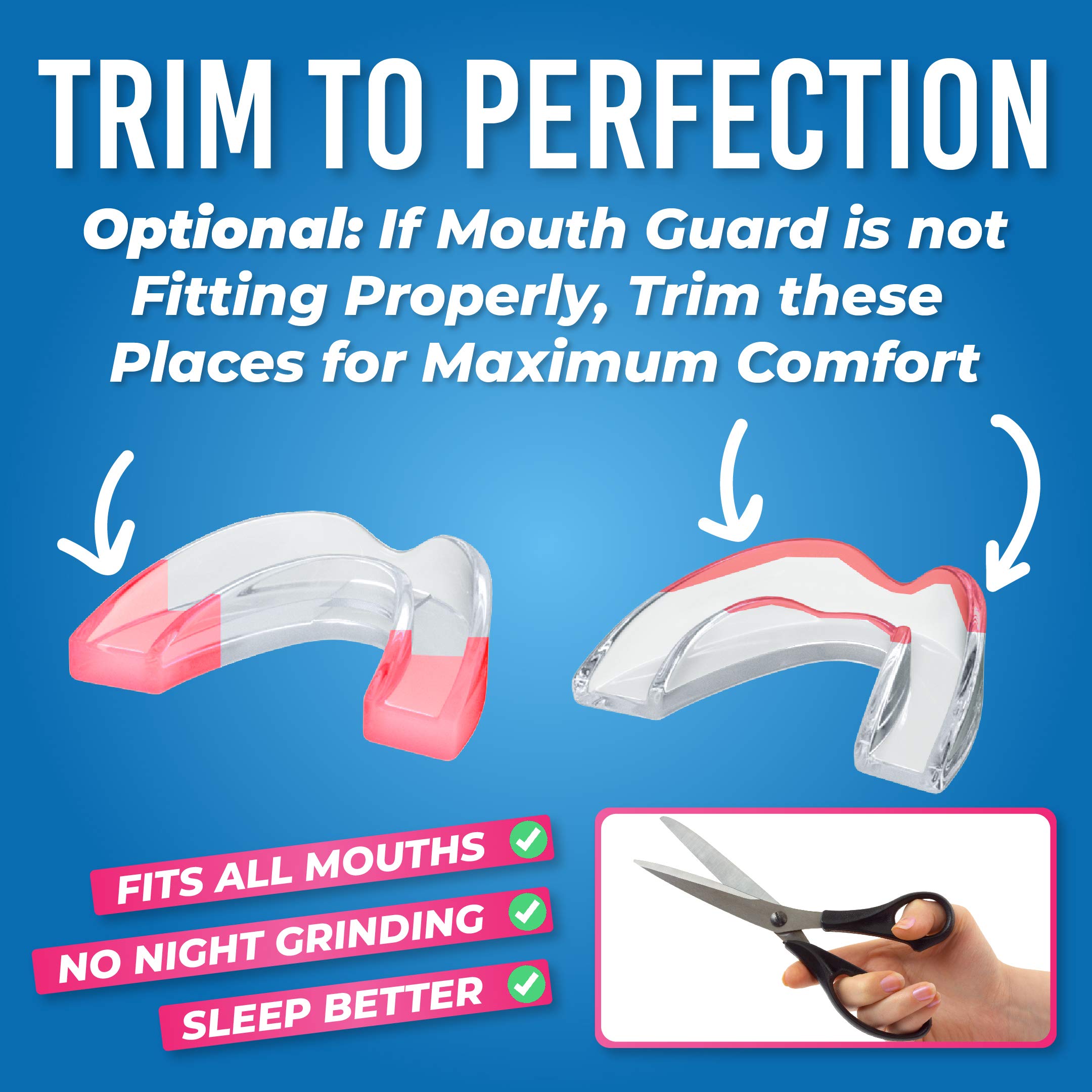 HONEYBULL Mouth Guard for Grinding Teeth [6 Pack - Mixed] Comes in 2 Sizes for Light and Heavy Grinding | Comfortable Custom Mouth Guard for Clenching Teeth at Night, Bruxism, Whitening Tray & Guard