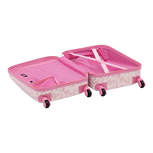 FUL Disney Minnie Mouse 21 Inch Kids Rolling Luggage, Hardshell Carry On Suitcase with Wheels, Pink - Floral