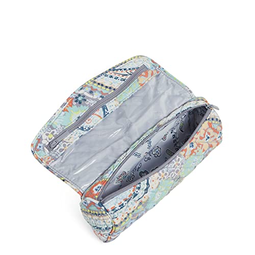 Vera Bradley Women's Cotton on a Roll Makeup Brush & Pencil Case, Citrus Paisley - Recycled Cotton, One Size