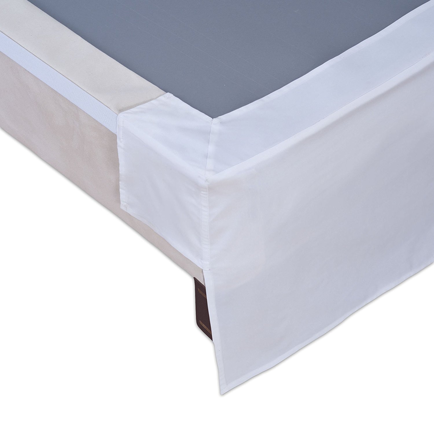 Bed Maker’s Never Lift Your Mattress Wrap Around Bed Skirt, Classic Style, Low Maintenance Wrinkle Resistant Fabric, Traditional 14 Inch Drop Length, Queen, White