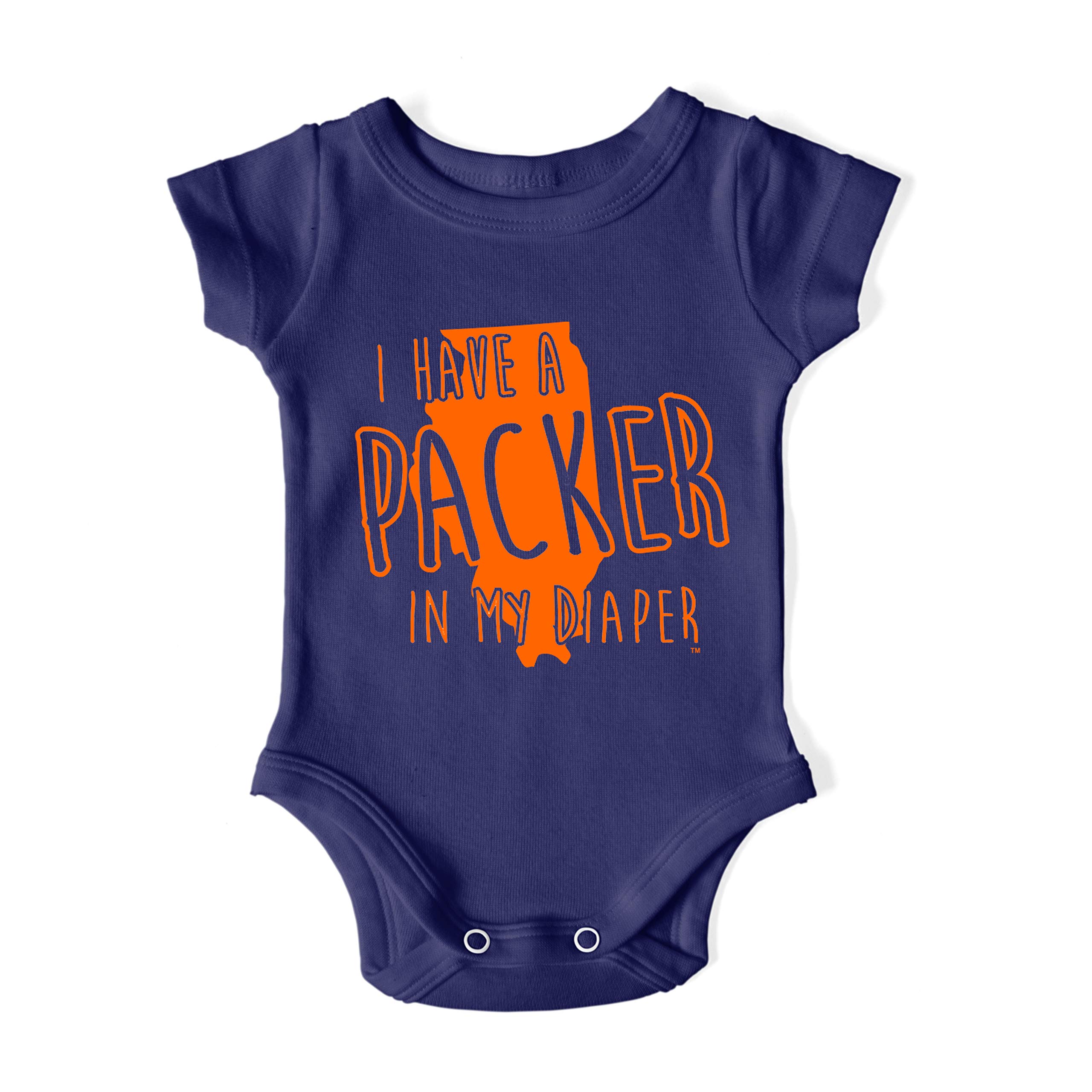 In My Diaper Packer Chicago Football Baby One Piece Newborn Navy