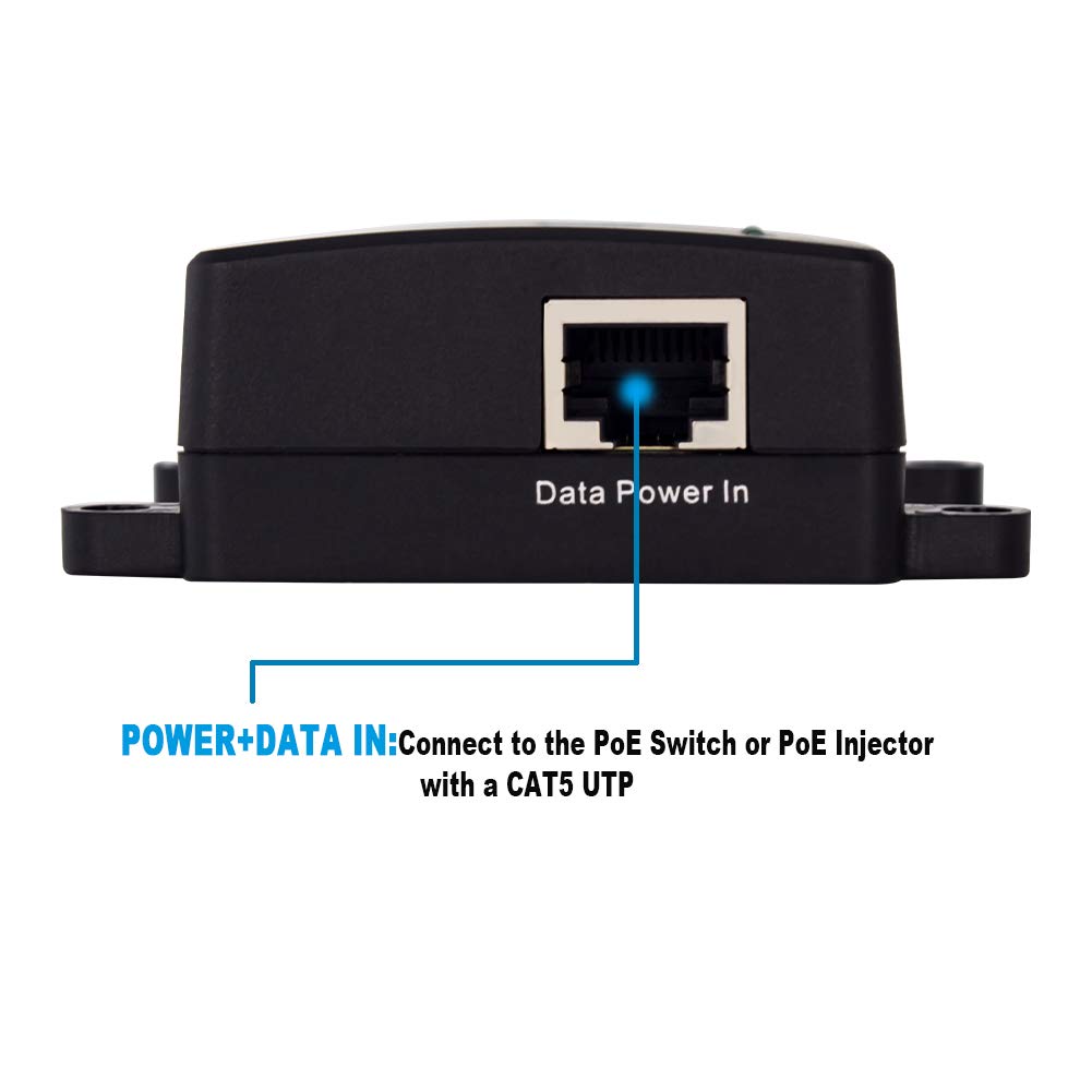 CENTROPOWER Gigabit PoE Splitter,Network-Repeaters,Wall Mountable Adjustable Voltage Output,PoE Powered IEEE 802.3af/802.3at Compliant,POE+ Injector