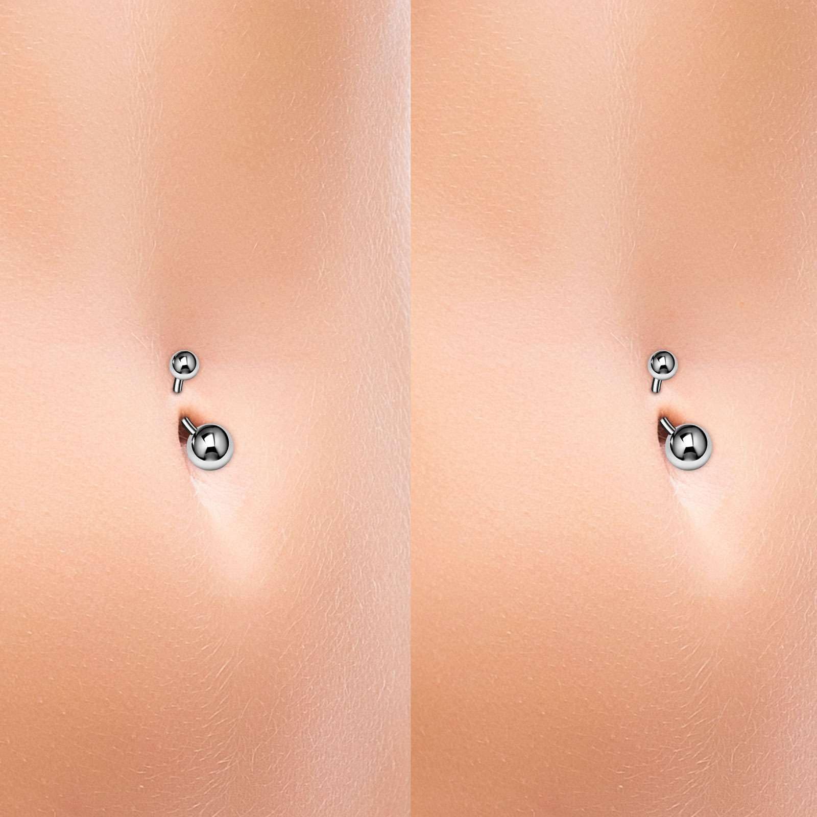 2PCS Surgical Stainless Steel Internally Threaded Belly Rings 14 Gauge Non Dangle Navel Bars Piercing Jewelry See More Sizes (2pcs 14mm ring)