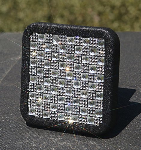 Diamond Crystal Bling Rhinestone Trailer Hitch Cover tube insert Fits 2" Receivers (Fits 2" Receivers, Clear)