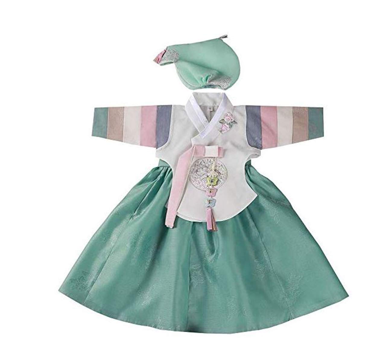 Ivory Top Green Skirt Hanbok Girl Baby First Birthday Party Dress 1 Age Clothing Korea Traditional Outfit