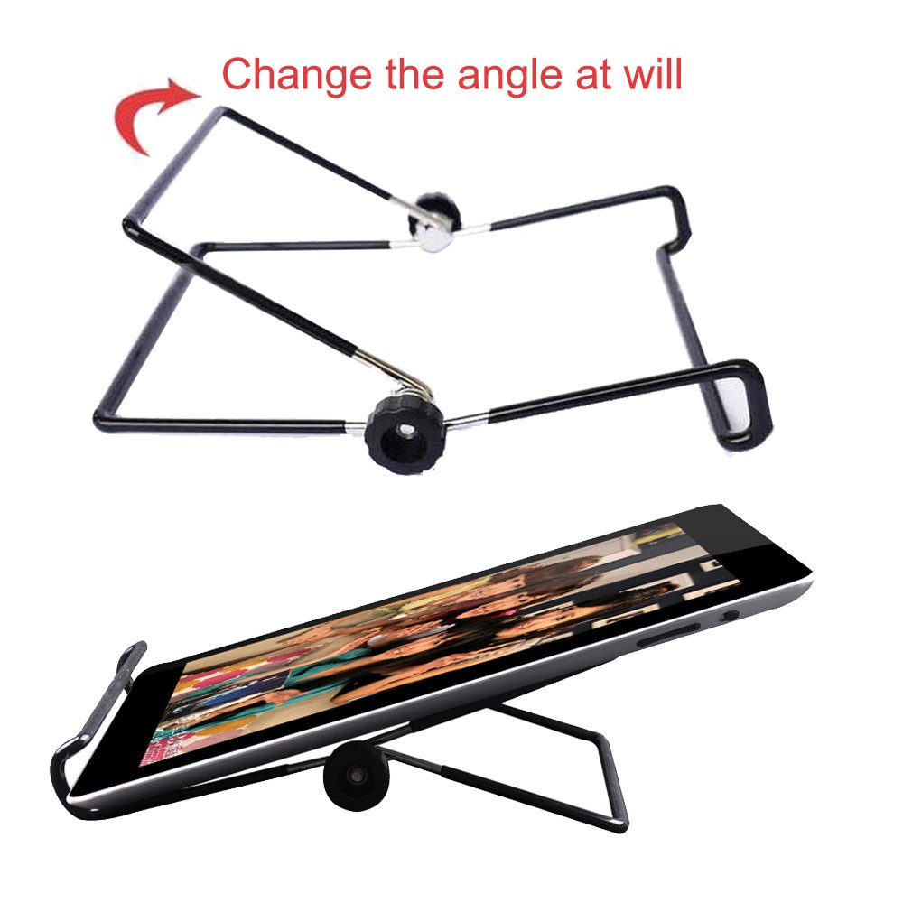 Tablet Stand, Portable Foldable Tablets Multi-Angle Non-Slip Adjustable Metal Holder Cradle Fit for 9-12.9 inch Tablet PC, Pad (2 Pack)
