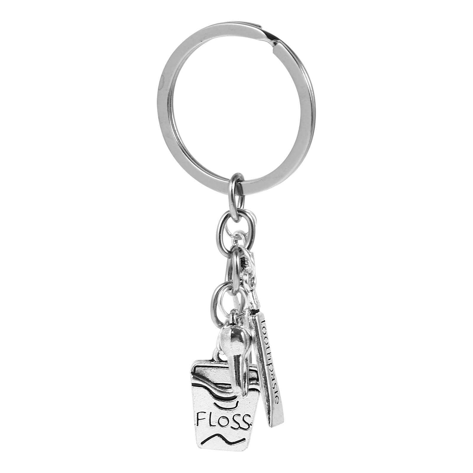 Happyyami Toothbrush Toothpaste Keychain Metal Pendant Key Chain for Birthday Keychain for Kids Children Adults