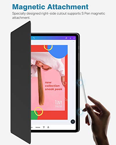 TiMOVO Case for Galaxy Tab S8 11 inch 2022 (SM-X700/SM-X706)/S7 2020 (SM-T870/T875) with S-Pen Holder, Slim Lightweight Magnetic Case with Auto Sleep/Wake Fit Galaxy Tab S8 Tablet, Black
