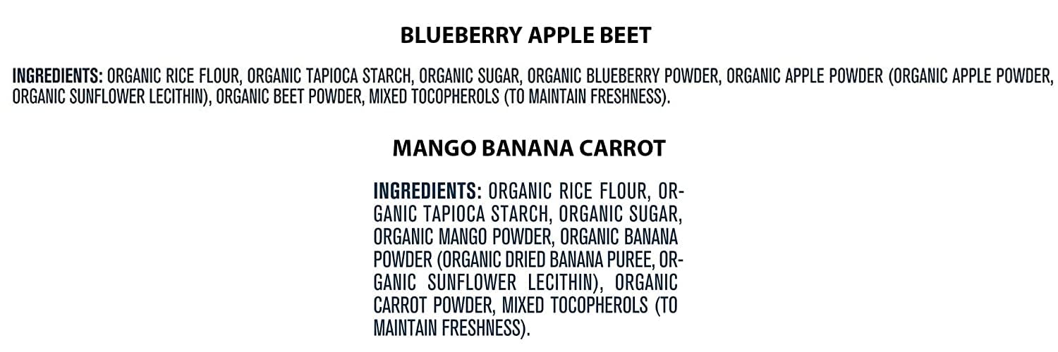 Gerber Organic Teethers Variety Pack, 1 Mango Banana Carrot, 1 Blueberry Apple Beet, 2 CT