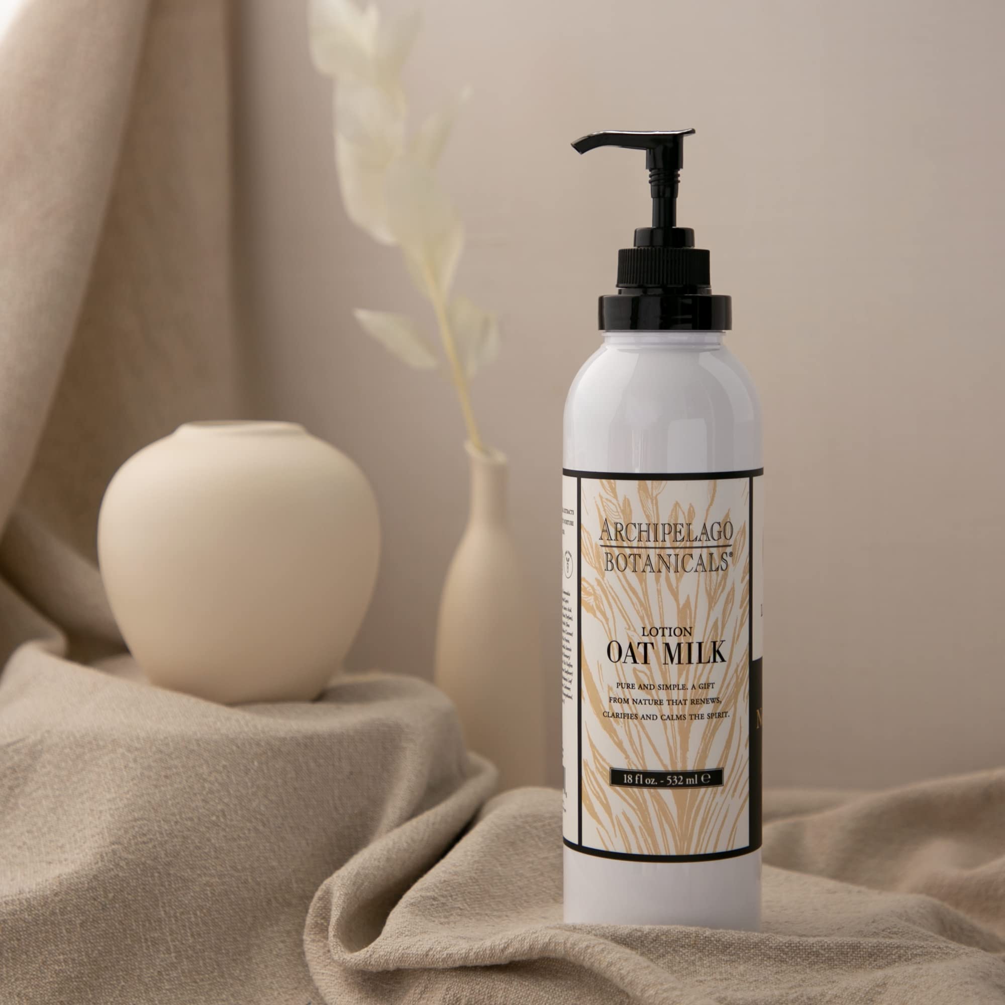 Archipelago Botanicals Oat Milk Lotion, Nurturing and Soothing Daily Lotion for Dry Skin, Scented Body Lotion Free from Parabens, Phthalates and GMOs (18 oz)