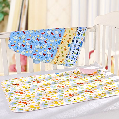 Diaper Changing Pad, Twoworld Cotton Bamboo Fiber Breathable Waterproof Changing Pads Washable Resuable Diapers Liners Mats(20x28in)