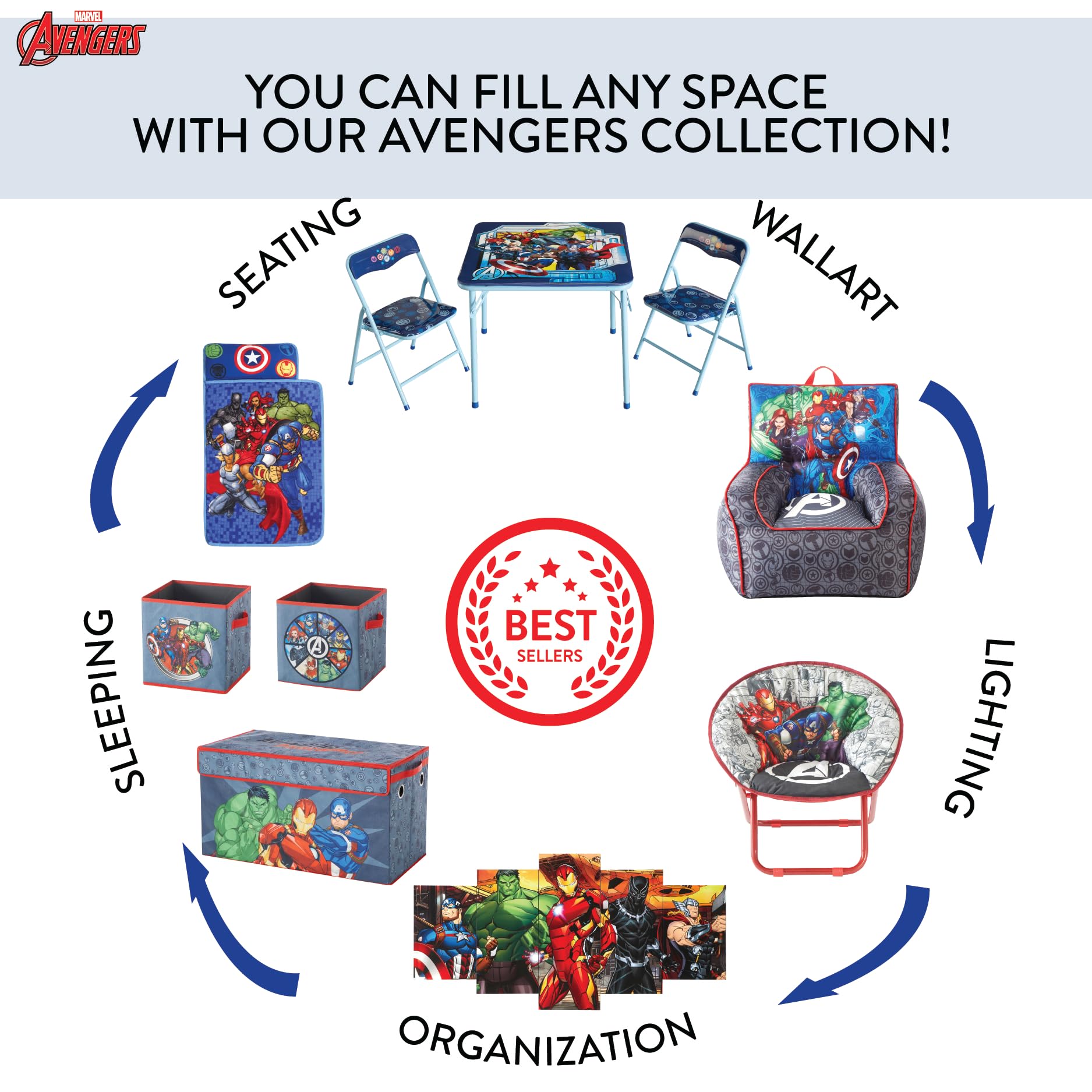 Marvel Avengers Captain America Pop Up Laundry Hamper Bin, Blue