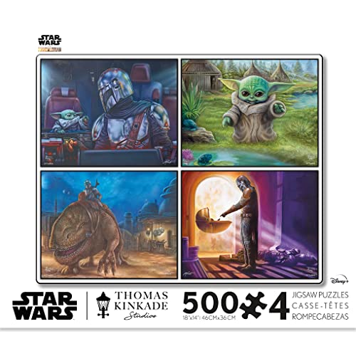 Ceaco - 4 in 1 Multipack - Thomas Kinkade - Mandalorian Collection - (4) 500 Piece Jigsaw Puzzles