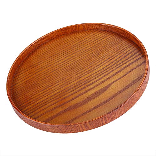 Fdit Wood Serving Plate Tray for Dessert Cake Coffee Red Tea Kitchen or Restaurant Using (33cm / 12.99 inch)