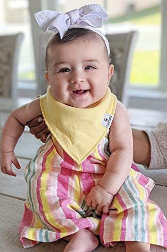 Diaper Squad 100% Organic Cotton Pastel 10-Pack Baby Drool Bandana Bibs Solid Colors for Boys and Girls