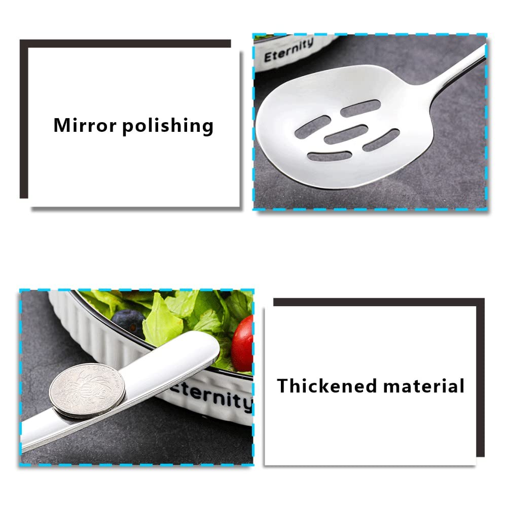 2 Pcs Slotted Spoons Stainless Steel Serving Spoons with Holes Rustproof Perforated Spoons for Home Kitchens Restaurants Hotels