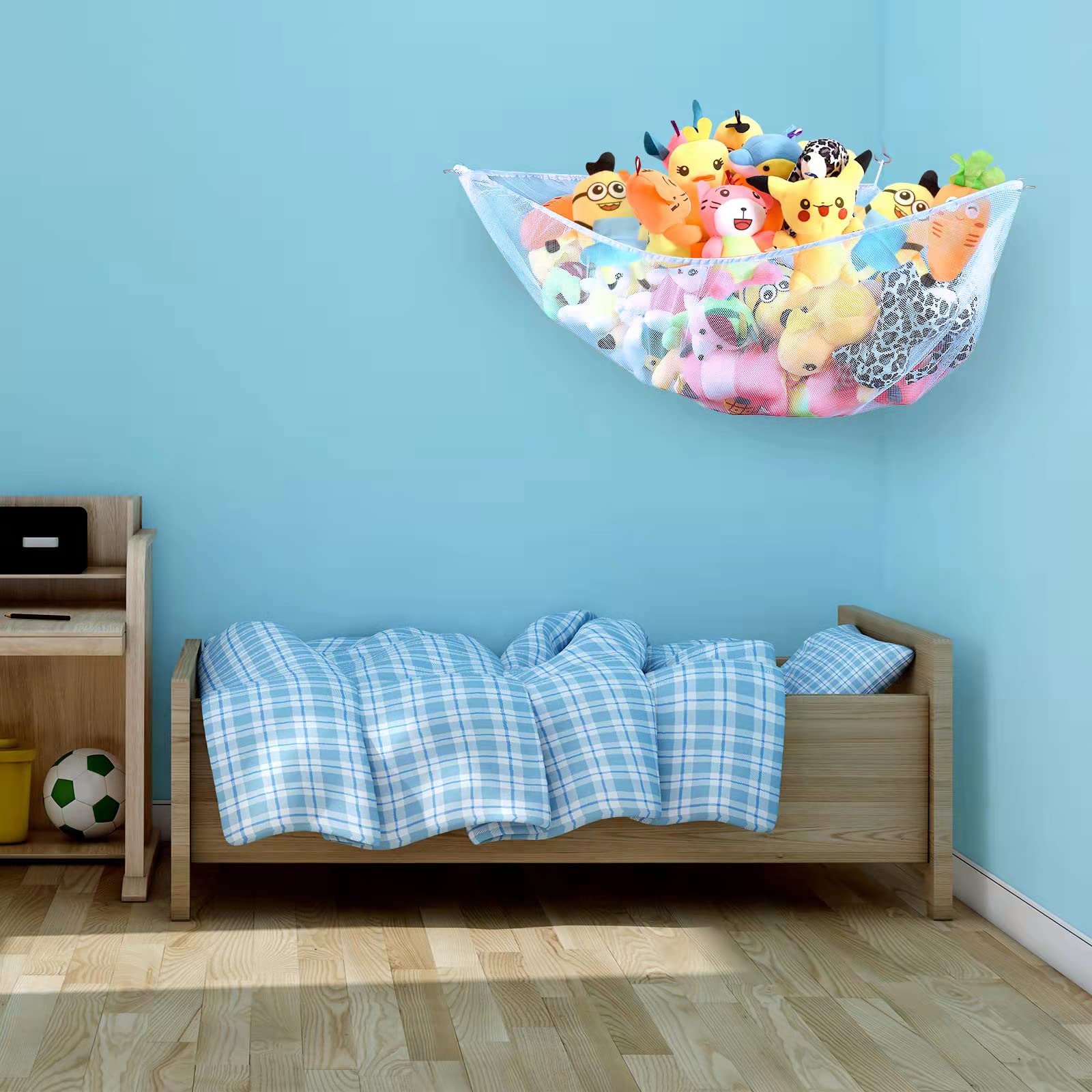 Stuffed Animal Hammock, 2 Pack, Nursery and Playroom Toy Storage Net Organizer for Plush Toys, Kids Bedroom Décor, Rip-Resistant Stuff Animals Holder with Hanging Hardware by Ziz Home