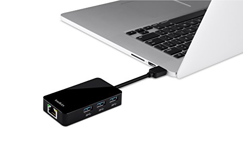 Belkin USB 3.0 Hub w/ 3 USB Ports & Gigabit Ethernet - USB Splitter - USB Hub 3.0 - USB Docking Station - Ethernet Adapter for Laptop - USB Adapter - USB Hub for Laptop - USB Ethernet Adapter - Black