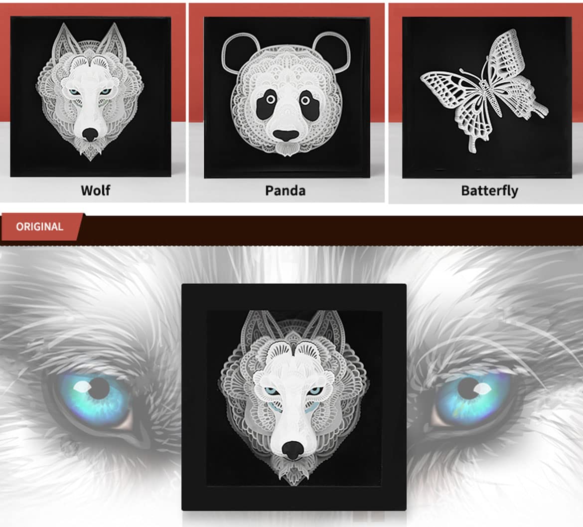 SIWEME 3D Puzzle for Adults&Kids, Funny Jigsaw Puzzle DIY Animal Paper Craft Kit 3D Paper Puzzle Wall Art Decor (Wolf)