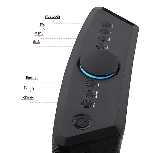 AIWA Exos 5 Wireless Speaker - Unleash Powerful Sound and Versatile Connectivity - Experience Bluetooth Freedom, FM Radio, Clock, 20W RMS, LCD Display, and Alarm Clock Functionality