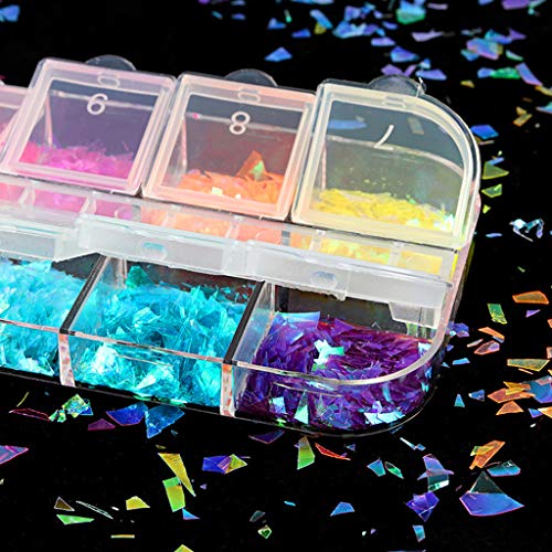 Diarypiece Fluorescent Sequins Flakes Resin Epoxy Mold, for Jewelry Filling Glow in the Dark Holographics Glitter