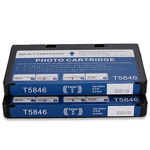 F-INK Remanufactured Ink Cartridge Replacement For T5846 Ink,Works With PictureMate PM225 PM200 PM300 PM240 PM260 PM280 PM290 Printer -2PK
