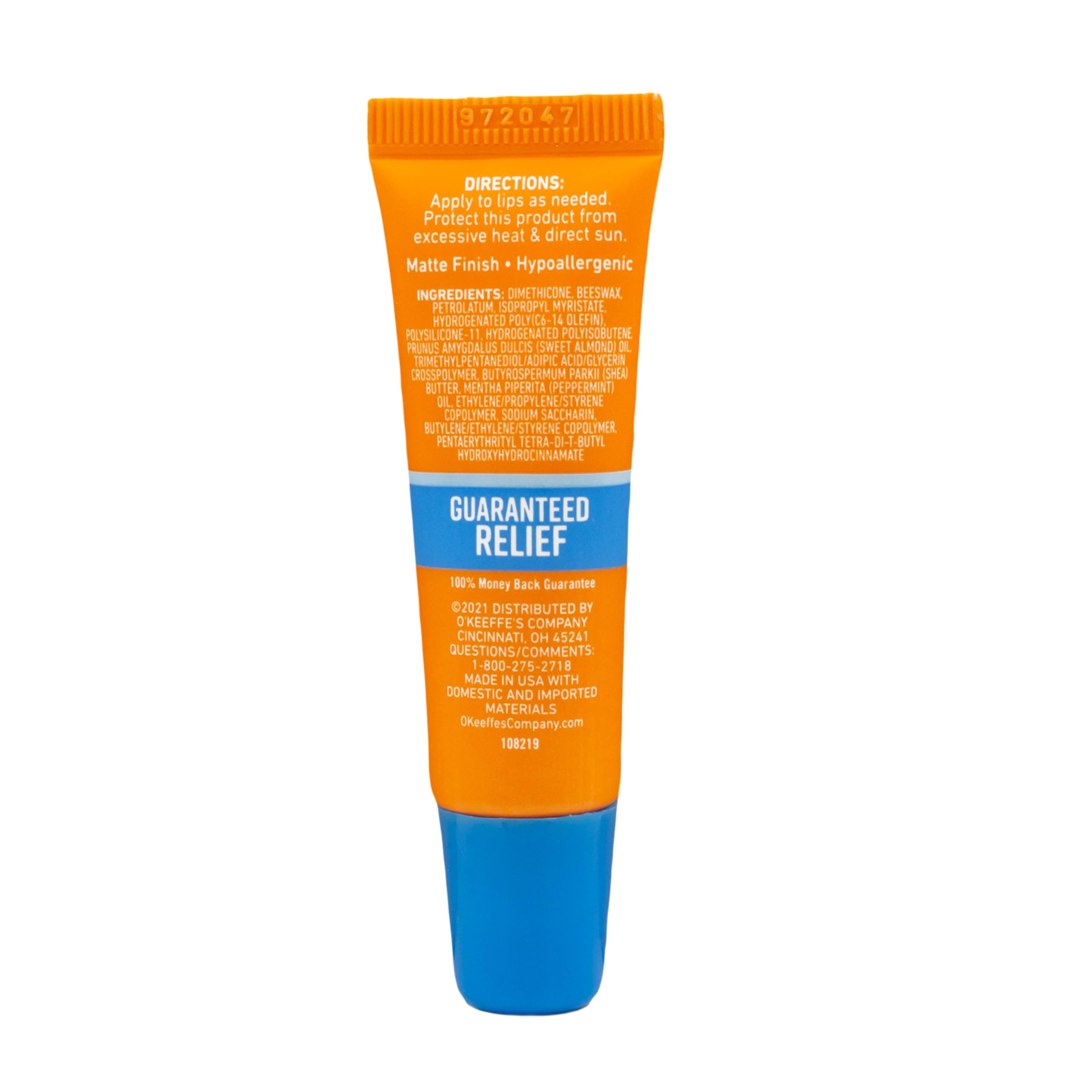 O'Keeffe's Cooling Relief Lip Repair Lip Balm for Dry, Cracked Lips, .35 Ounce Tube, (Pack of 1)