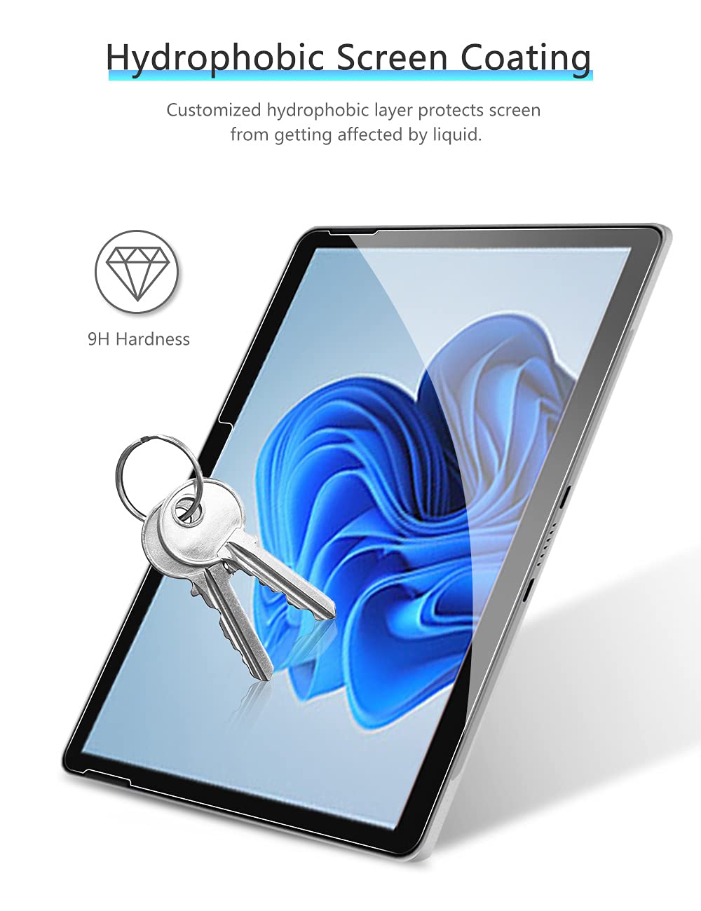 OMOTON 2 Pack Screen Protector for Microsoft Surface Go 4 / Surface Go 3/ Surface Go 2 / Surface Go(10.5 inch, 2023/2021/2020/2018), Tempered Glass/Case Friendly/Surface Pen Compatible