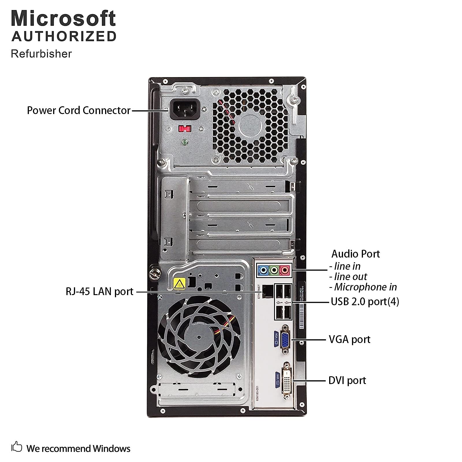 HP Pro 3405 Tower Desktop Business PC, AMD Series A4 3420 2.8GHz, 8G DDR3, 2T, WiFi, BT 4.0, DVD, Windows 10 64-Multi-Language Support English/Spanish/French (Renewed)