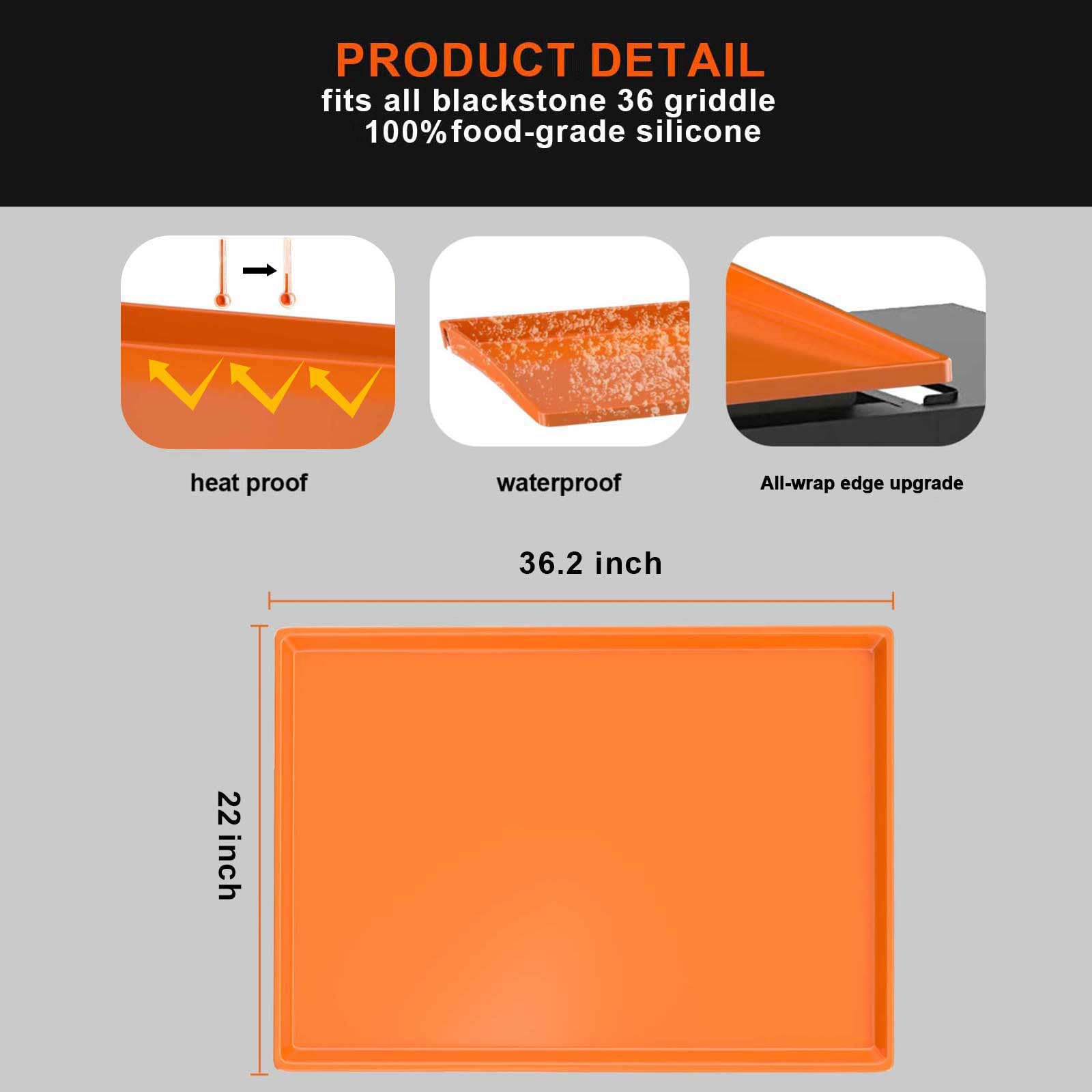 36" Silicone Griddle Cover for Blackstone - Heavy Duty Food Grade Silicone Griddle Mat for Blackstone Grill - Griddle Accessories for Blackstone - Protect Your Griddle from Dirt, Rust, Rodents