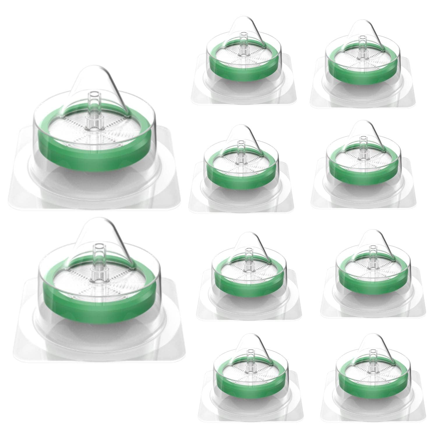 50 Pack Syringe Filters Sterile PES with Glass Fiber Pre-Filters, Hydrophilic Filters 33mm Membrane Diameter, 0.22um Pore Size for Culture Medium, Protein Solution, Individually Packed
