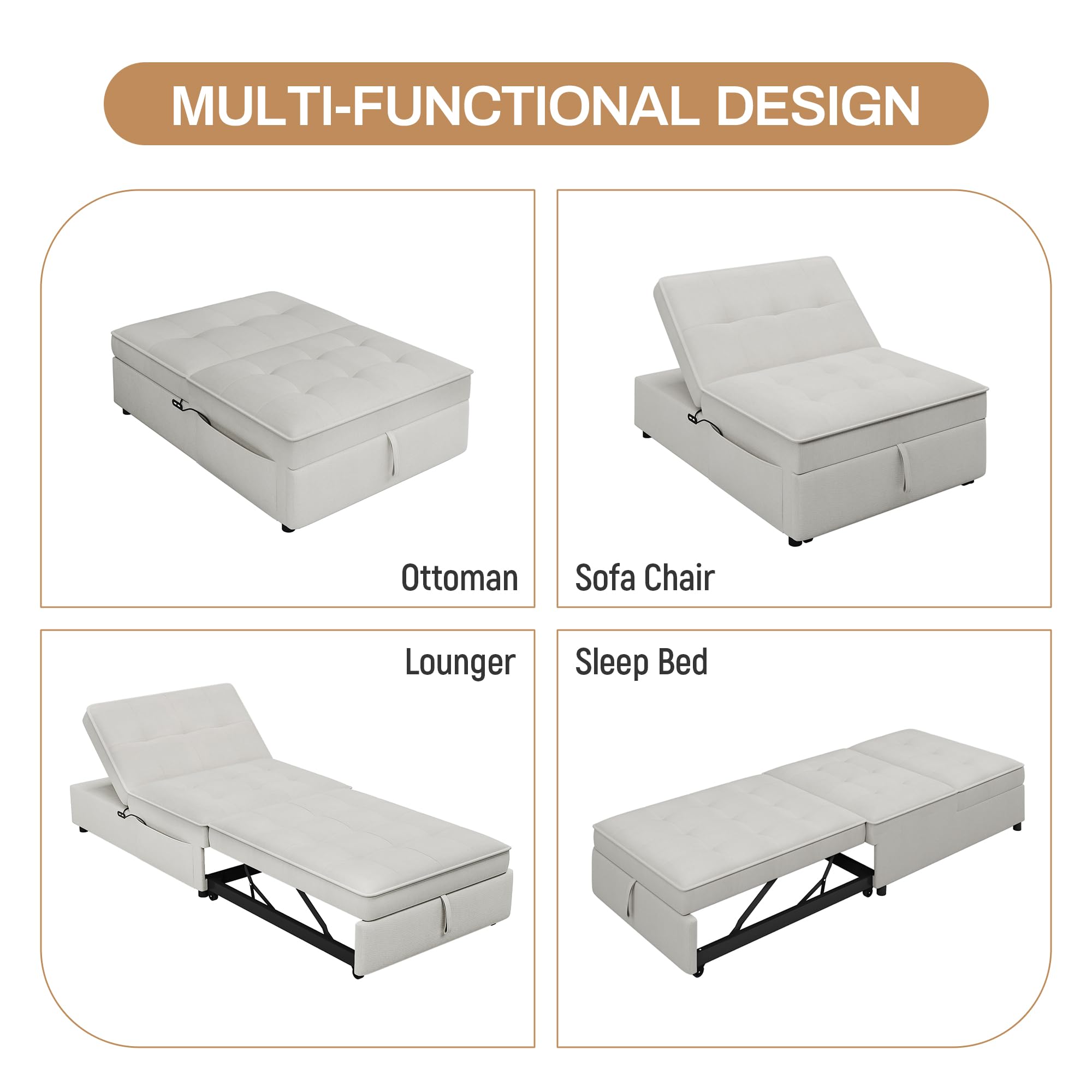 QKFF Convertible Sleeper Sofa Bed, 3 in 1 Modern Velvet Loveseat Futon Sofa Couch with Pullout Bed, Reclining Backrest Toss Pillows, Pockets for Living Room (Blue)