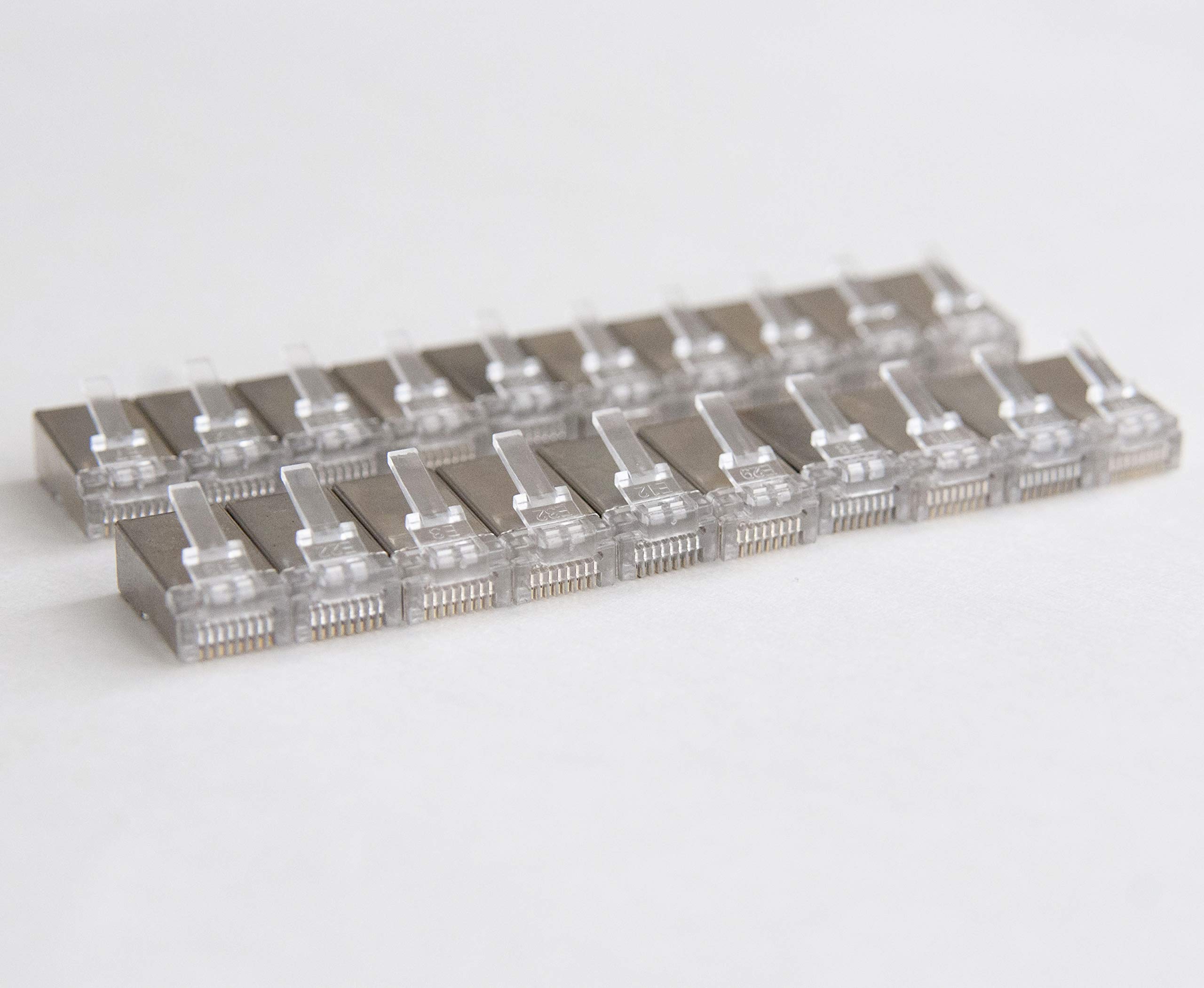 Sabra Technologies Shielded rj45 cat6 cat 6a connectors Gold Plated Cat6 Pass Through Connectors 23awg Cat6 Shielded Cat6/Cat6a Modular Plugs Ethernet Ends (60 PCS)