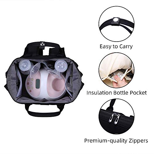 Breast Pump Bag Backpack, GOGOSO Pumping Bags with Cooler for Work Mom Breast Pump Carrying Diaper Bag Baby Shower Gifts(No Include Ice Pack)